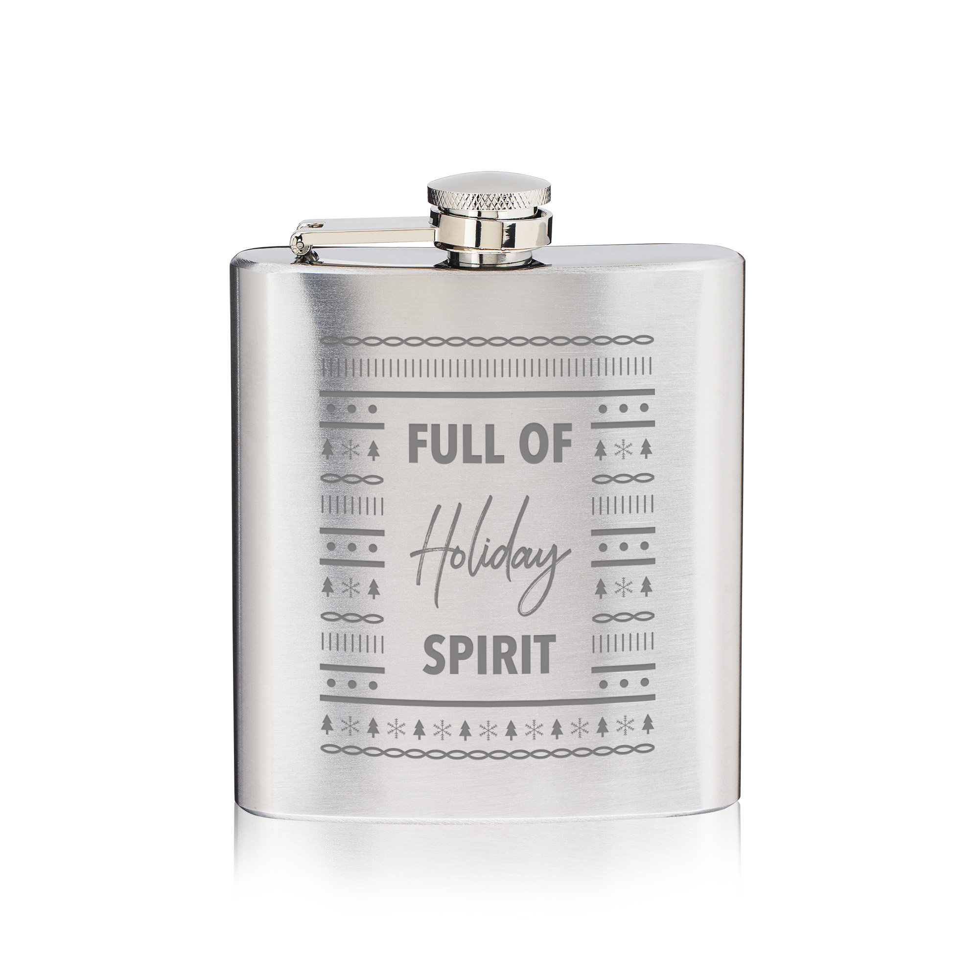 Trueflask 6 oz Stainless Steel Full of Holiday Spirit Flask | Wayfair