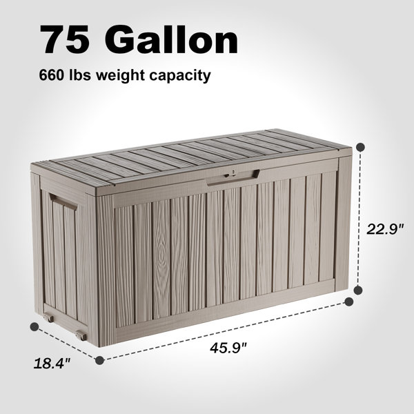 Emperic Design 75-gal Water Resistant Resin Lockable Deck Box | Wayfair