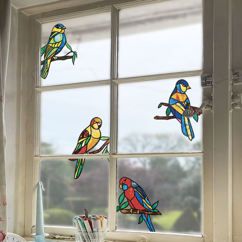 Winston Porter 4 Single Birds Window Decal | Wayfair