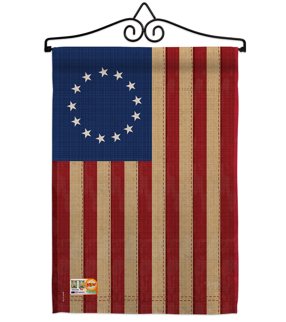 Trinx Betsy Ross Vintage Impressions Decorative 2-Sided Polyester 19 x ...