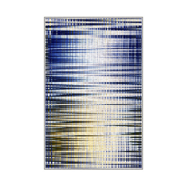 Bless international Flatweave Performance Blue/Cream/Yellow Rug ...