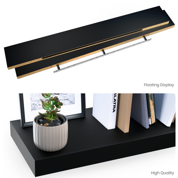 Ballucci Miami 60" W x 8" D Floating Shelves Set with Invisible Wall ...