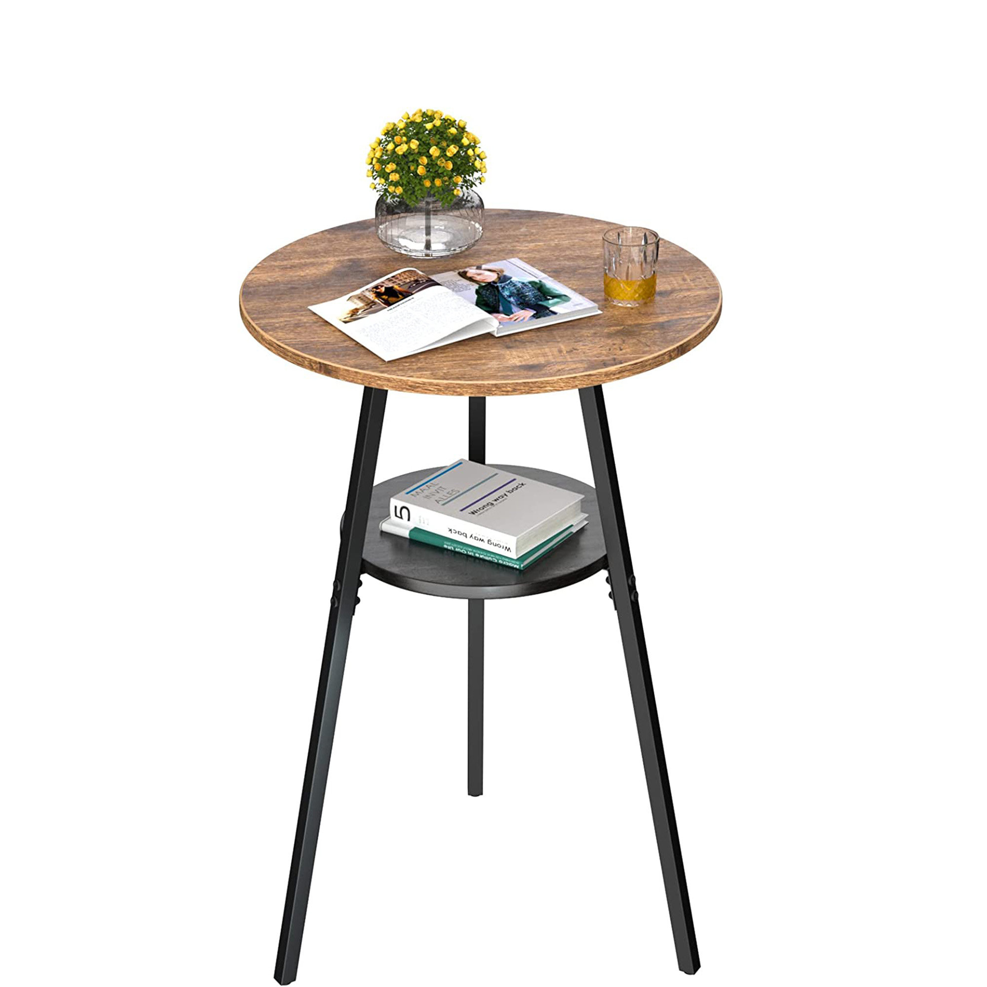 17 Stories 2-Tier Rustic Vintage Small Side Table, Living Room Side ...