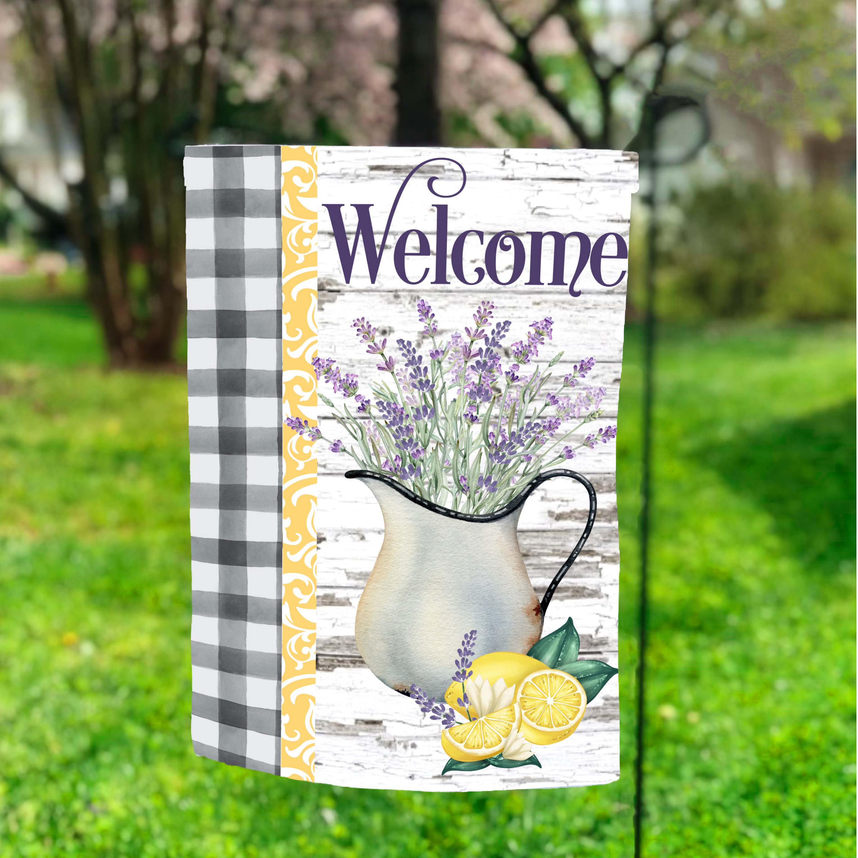 Trinx Jaylean Lavender Welcome Double Sided Polyester Garden Flag | Wayfair