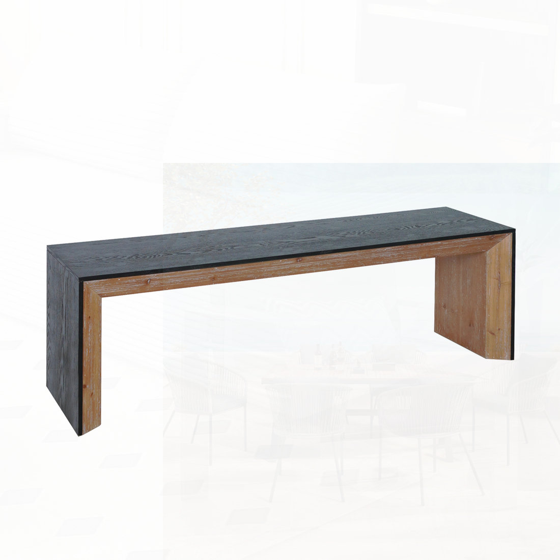 Latitude Run® Modern Wood Bench with Rustic & Contemporary Design for ...