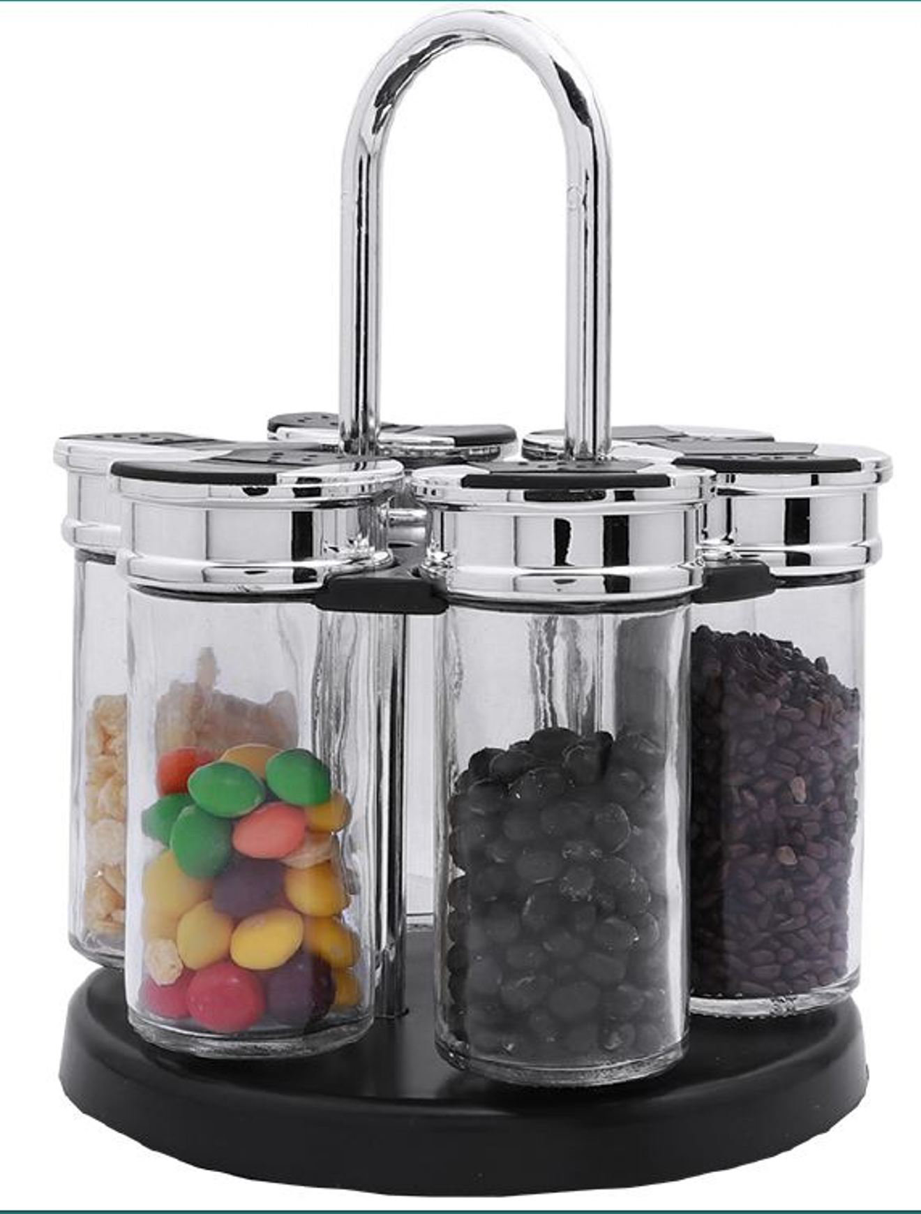 Rebrilliant Rotating 6 Jar Spice Jar & Rack Set | Wayfair