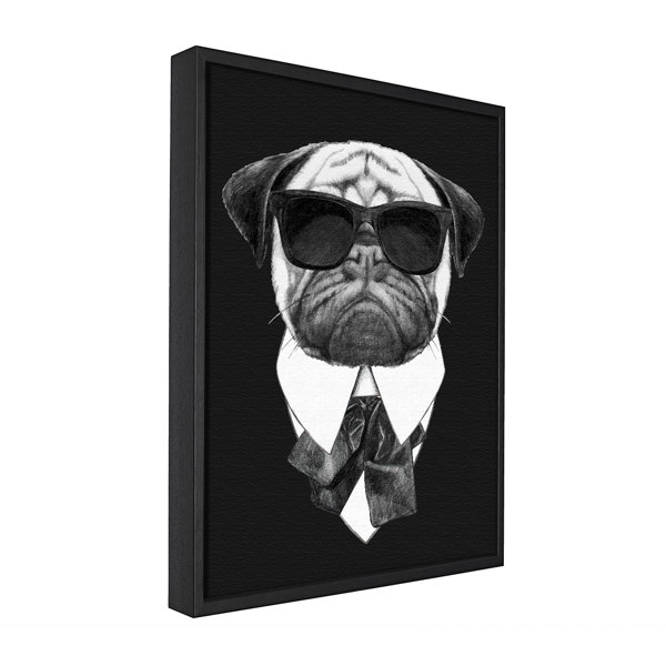 Bright Star Mafia Pug Dog - Single Picture Frame Art Prints on Canvas ...