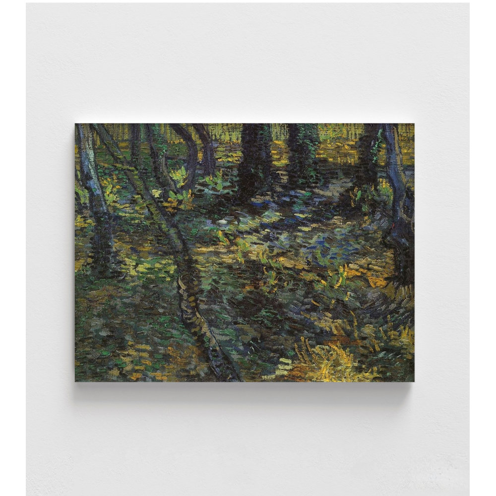 WeFrameArt Undergrowth By Vincent Van Gogh, Van Gogh Tree Print, Dark ...