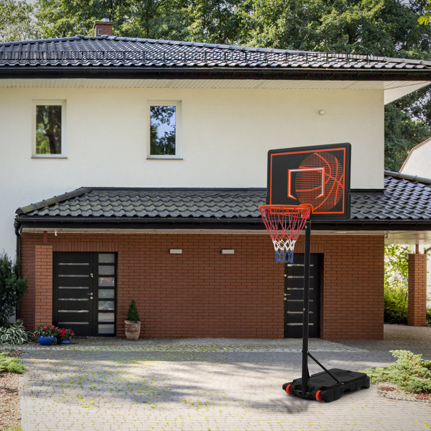 Magshion Portable Basketball Hoop System Adjustable Height 5Ft To 7Ft ...