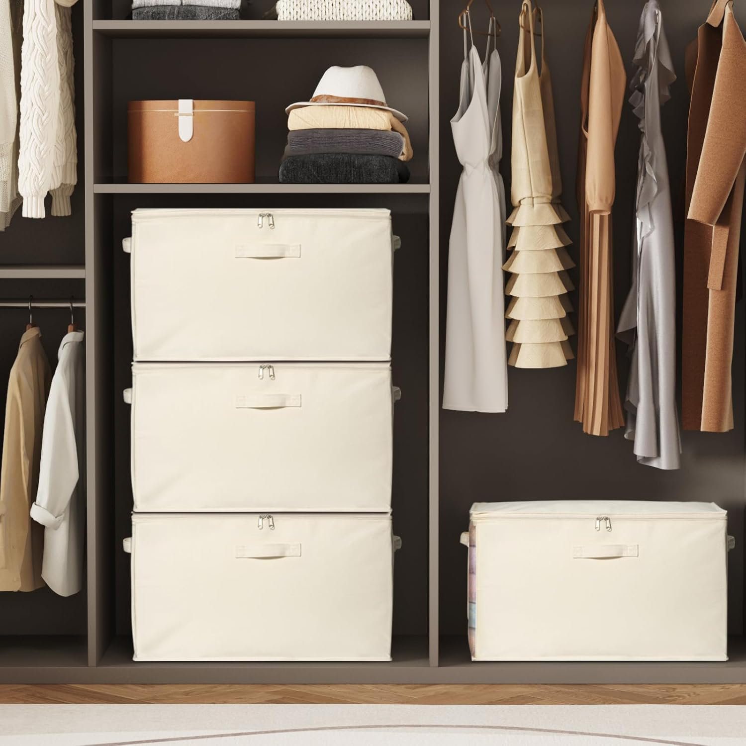 Arlmont & Co. Large Canvas Storage Bags With Zipper And Handles For ...