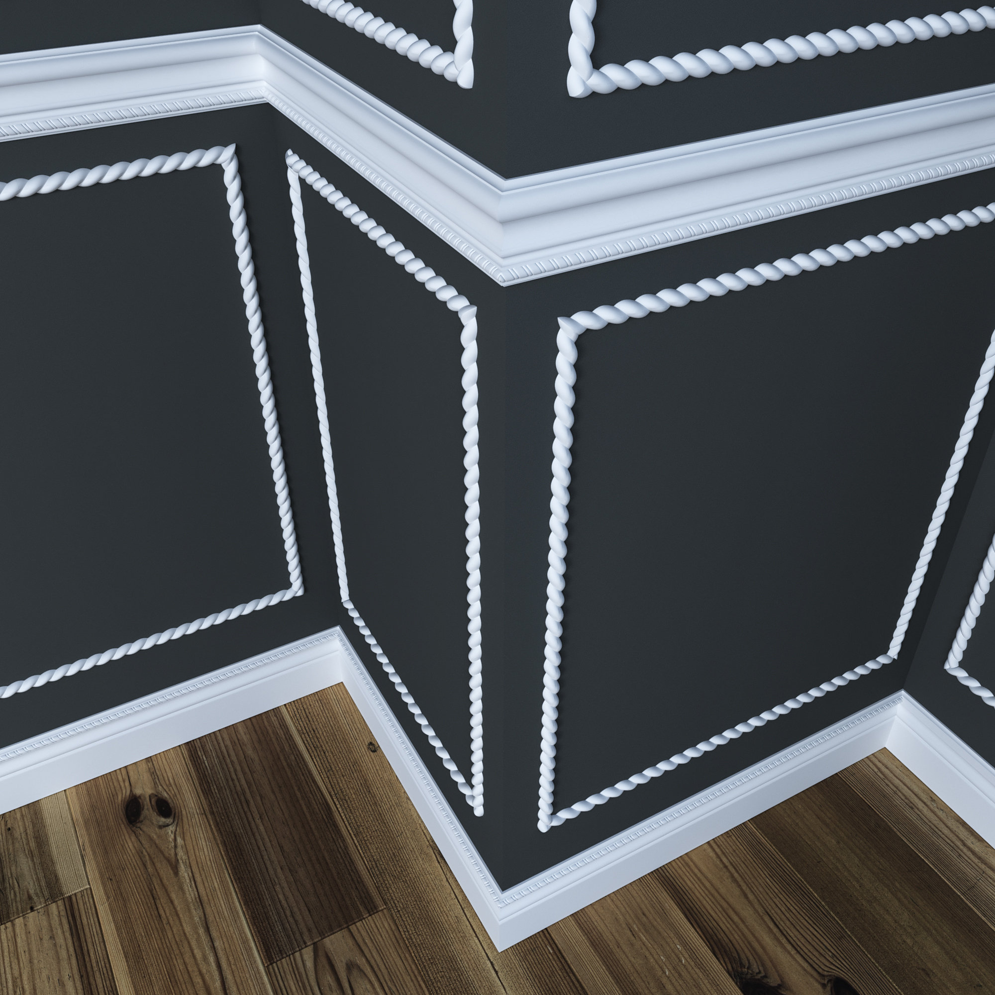 Ornamental Mouldings Hardwood Turned Rope Moulding 1.07" H x 96" W x 0. ...