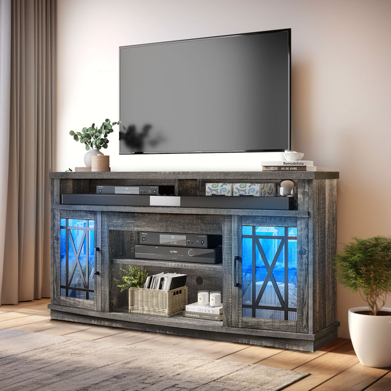 Laurel Foundry Modern Farmhouse® LED Farm House TV Stand with Tempered ...