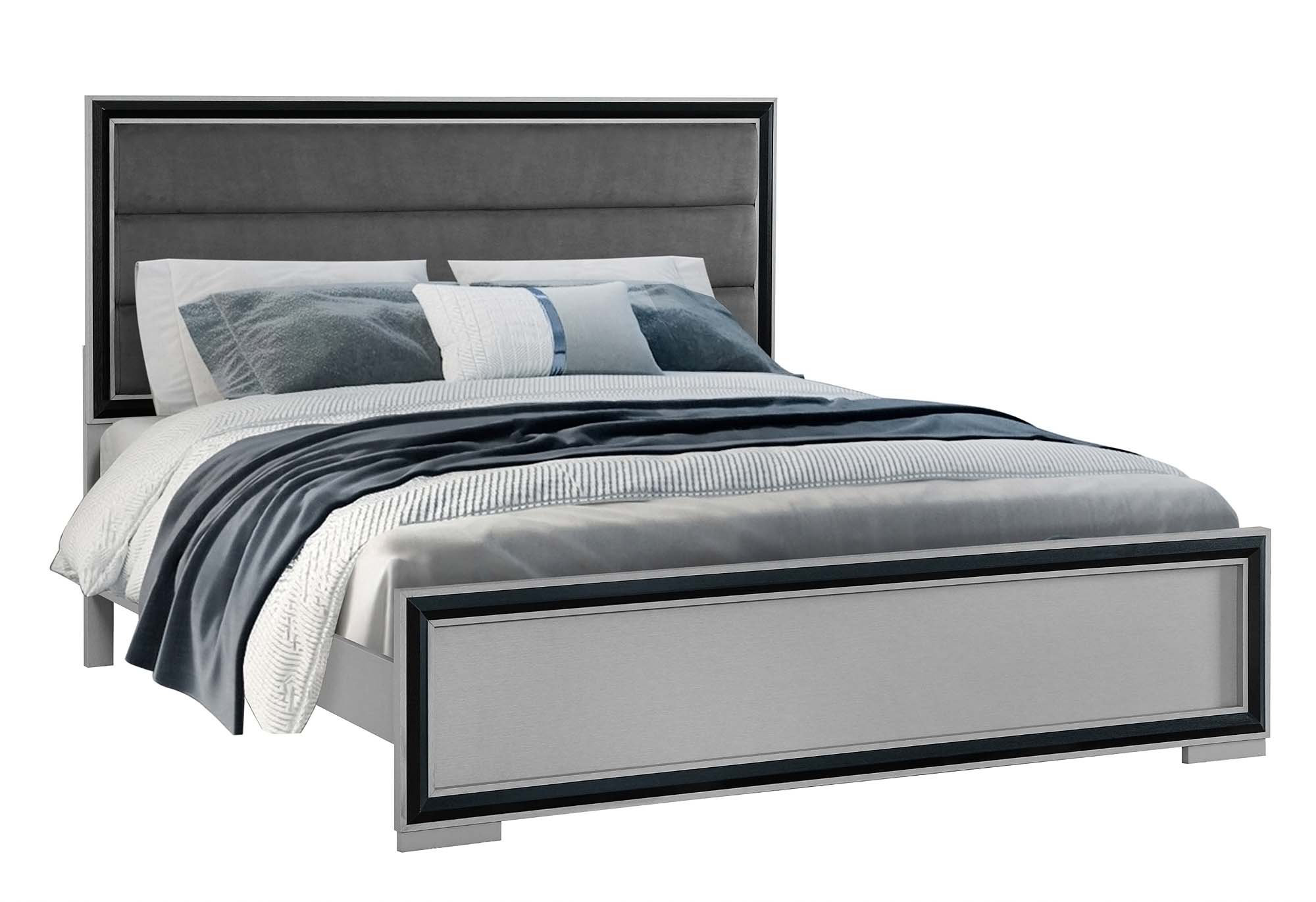Latitude Run® Adelaide Grey Black King Bed W/Led - Wayfair Canada