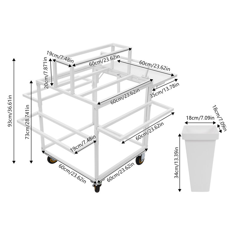 Arlmont & Co. Teman 4-Tier Rolling Flower Display Plant Rack Stand with ...