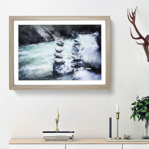 East Urban Home Stacked Stone Rock - Picture Frame Painting Print ...