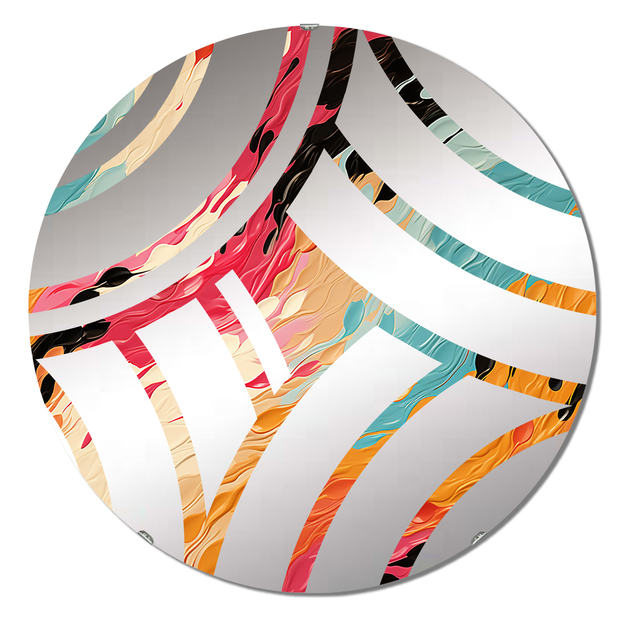 Design Art Multicolor Feather Fury - Centre Wave Decorative Mirror ...