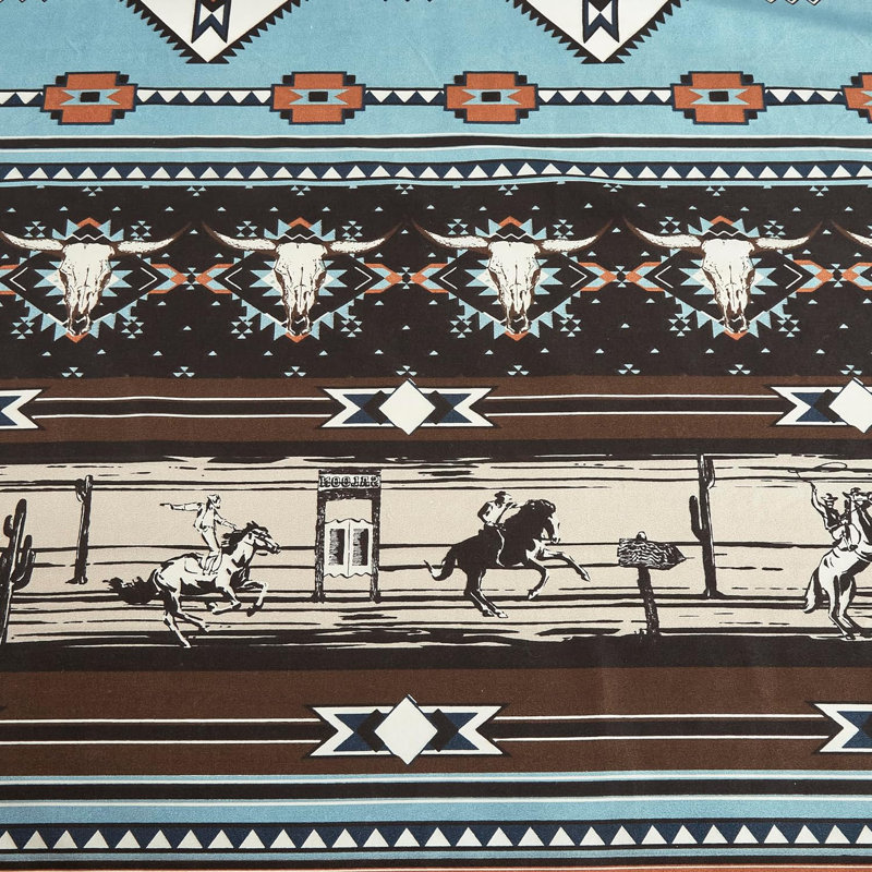 Chezmoi Collection Boone Southwestern Cowboys Window Curtain Set | Wayfair