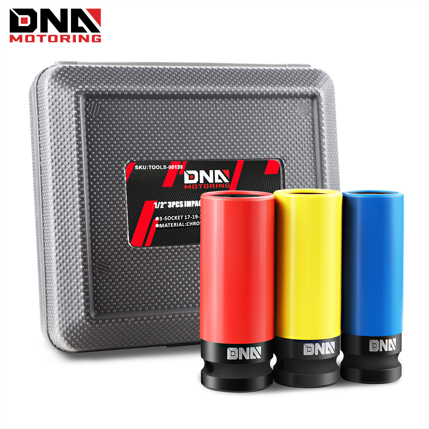 DNA Motoring 3-Pieces 1/2-Inch Drive Wheel Protector Impact Deep Socket ...