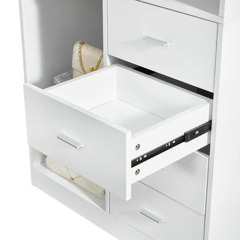 Latitude Run® 4 Drawers Walk-in Wardrobe Armoire, White | Wayfair