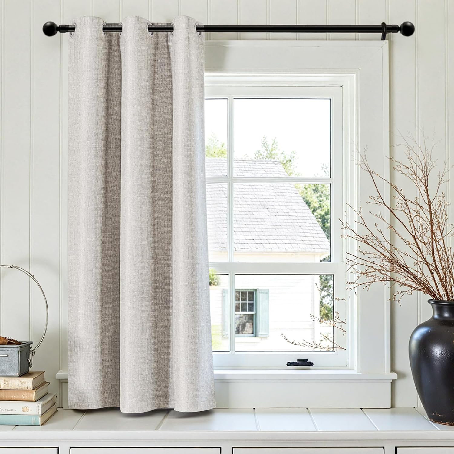 Ebern Designs Textured Blackout Curtain Panel - Thermal Insulated ...
