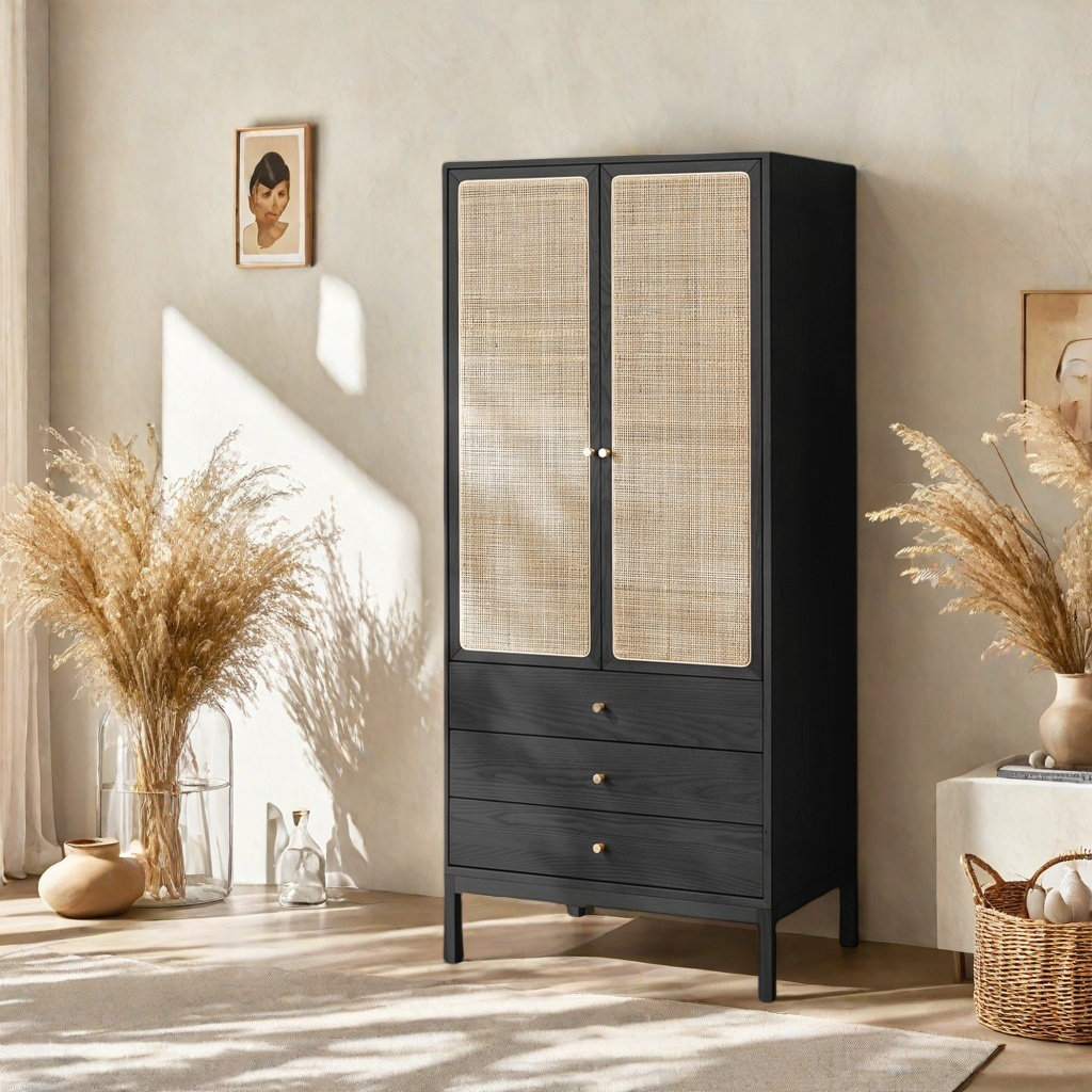 marlao Simple Woven Wardrobe | Wayfair