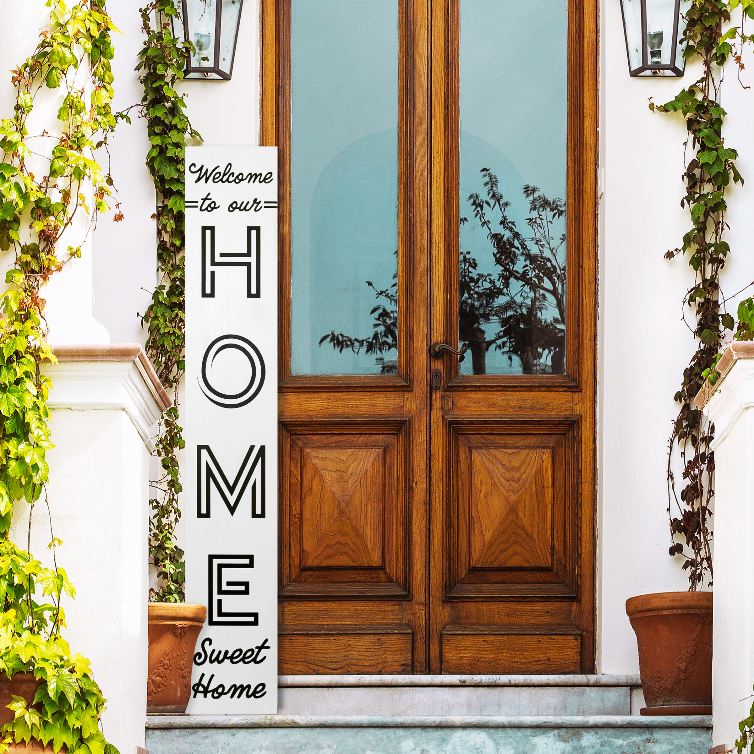 Gracie Oaks 60IN WELCOME TO OUR HOME / WELCOME REVERSIBLE PORCH SIGN ...