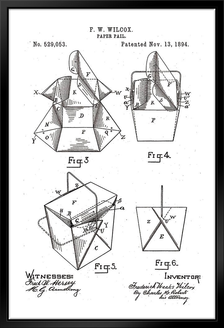 ATX Art Group LLC Chinese Take out Box Patent - Floater Frame Print on ...