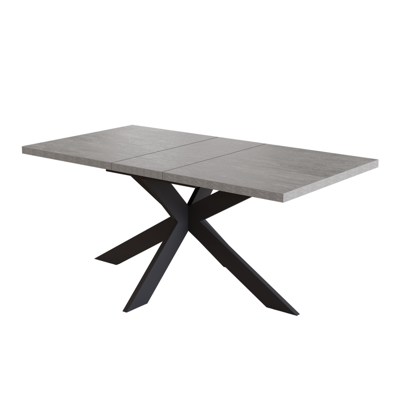 Hokku Designs Triton Extendable Pedestal Dining Table with X-Metal Legs ...