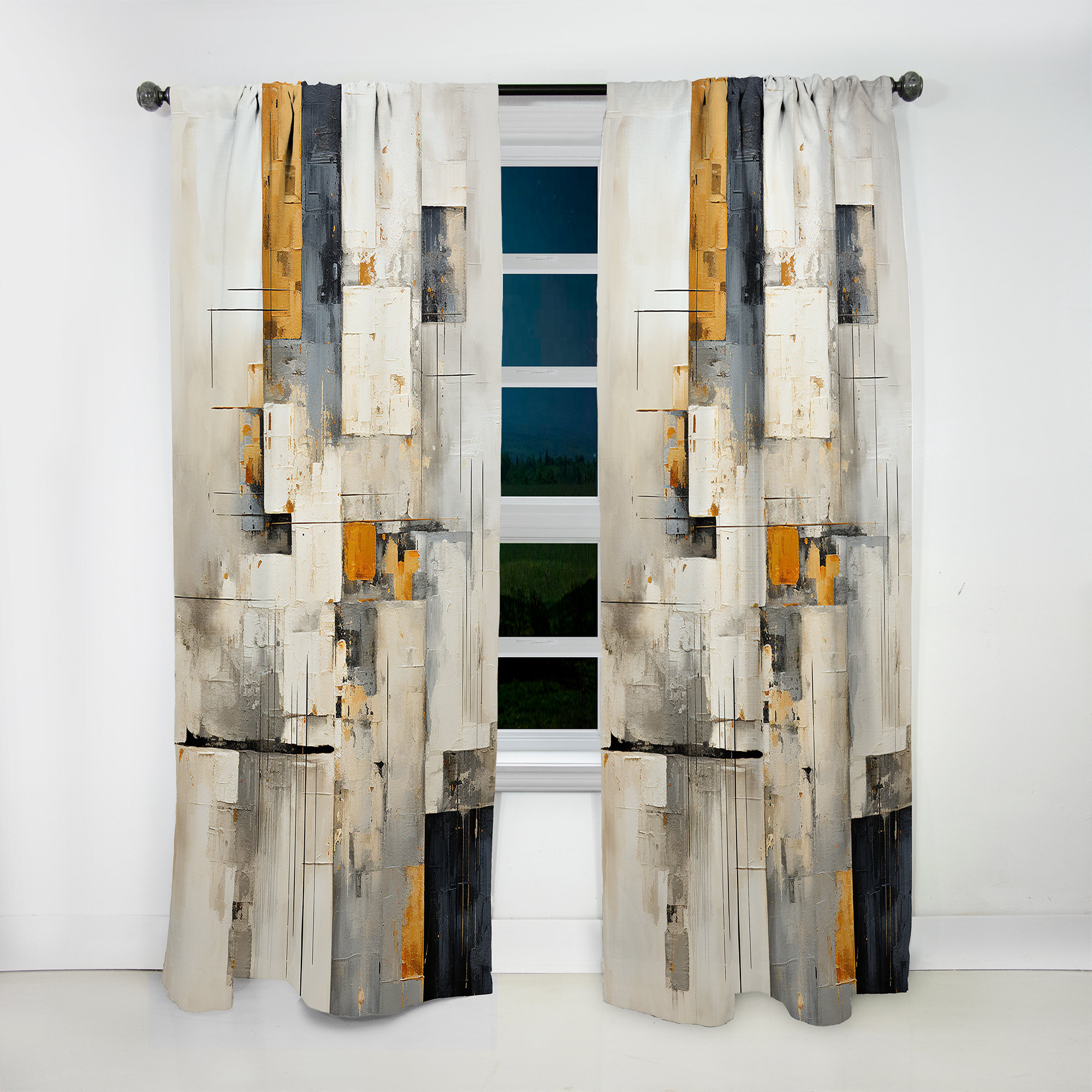 East Urban Home Elfreda Grey and Yellow Fantasy Sci Fi Minimalism Art ...