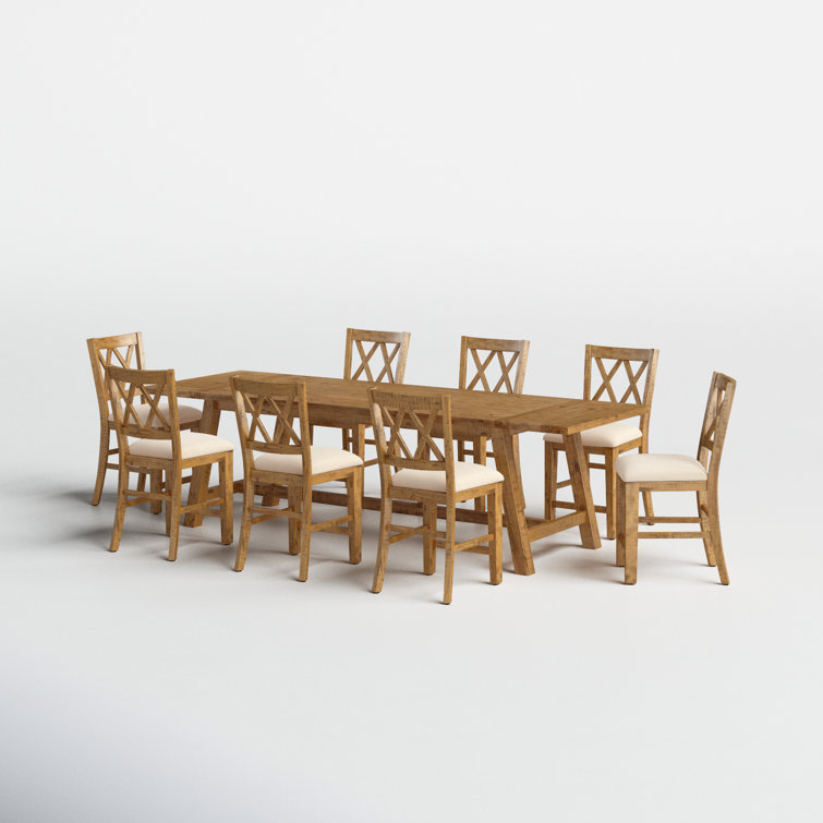 Birch Lane™ Maxine Extendable Solid Wood Trestle Dining Set & Reviews ...