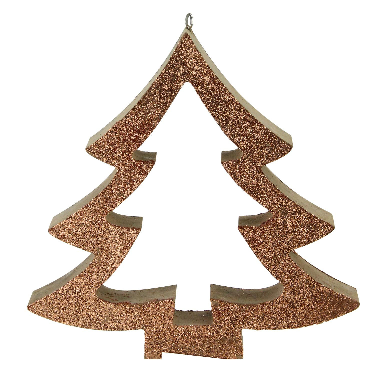 Northlight Seasonal 7" Brown Glittered Cutout Christmas Tree Ornament ...