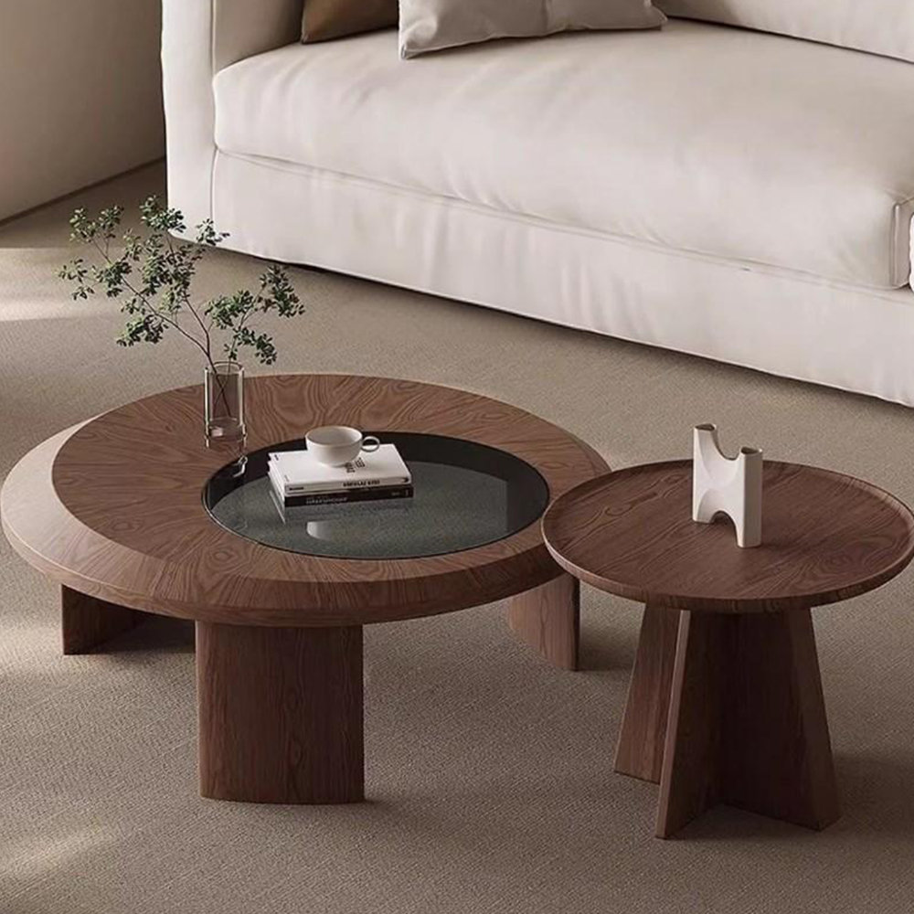 Aurora Craft Ancient Style Round Coffee Table Combination Coffee Table ...