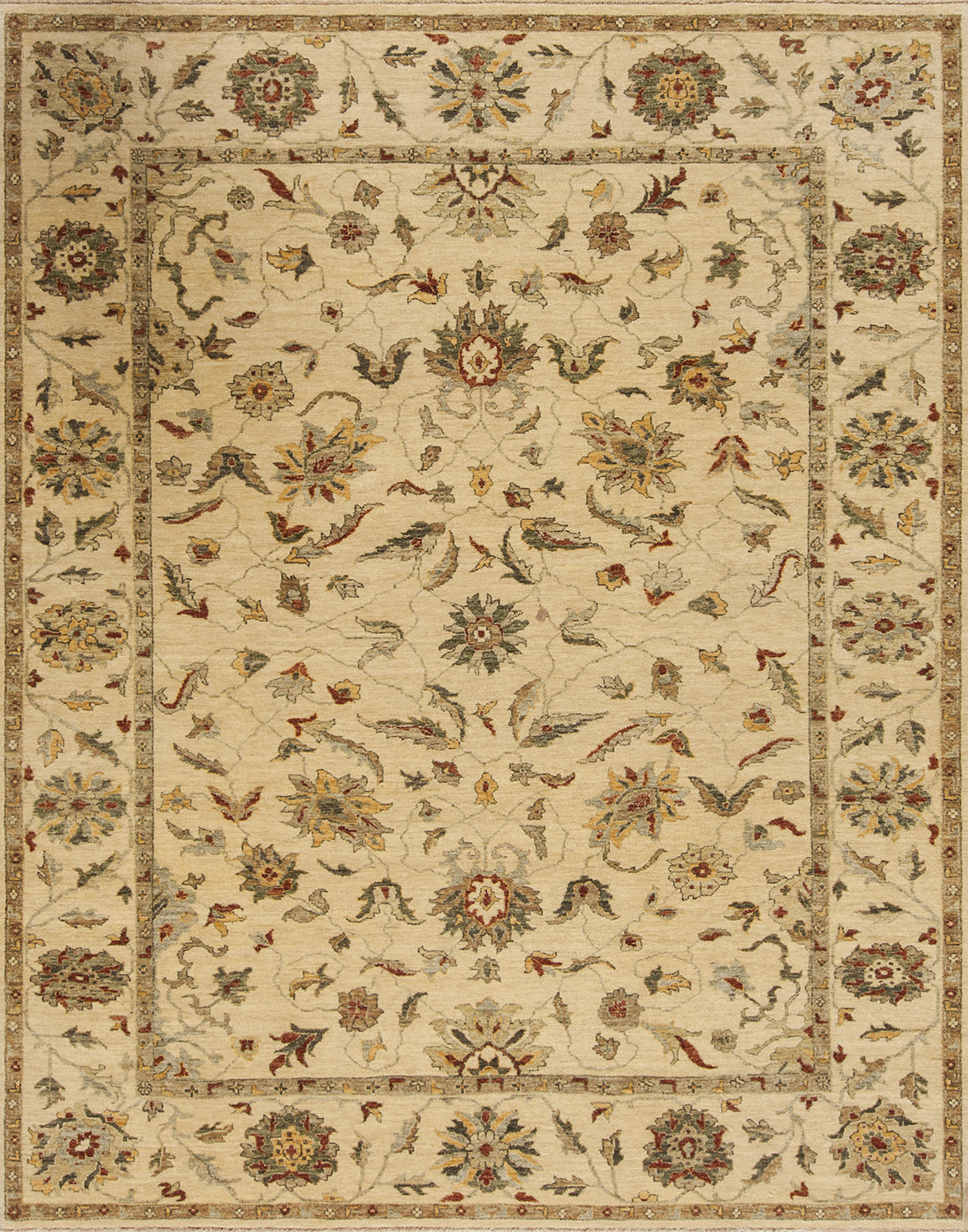 Samad Rugs Essence Oriental Hand-Knotted Wool Cream Area Rug | Perigold