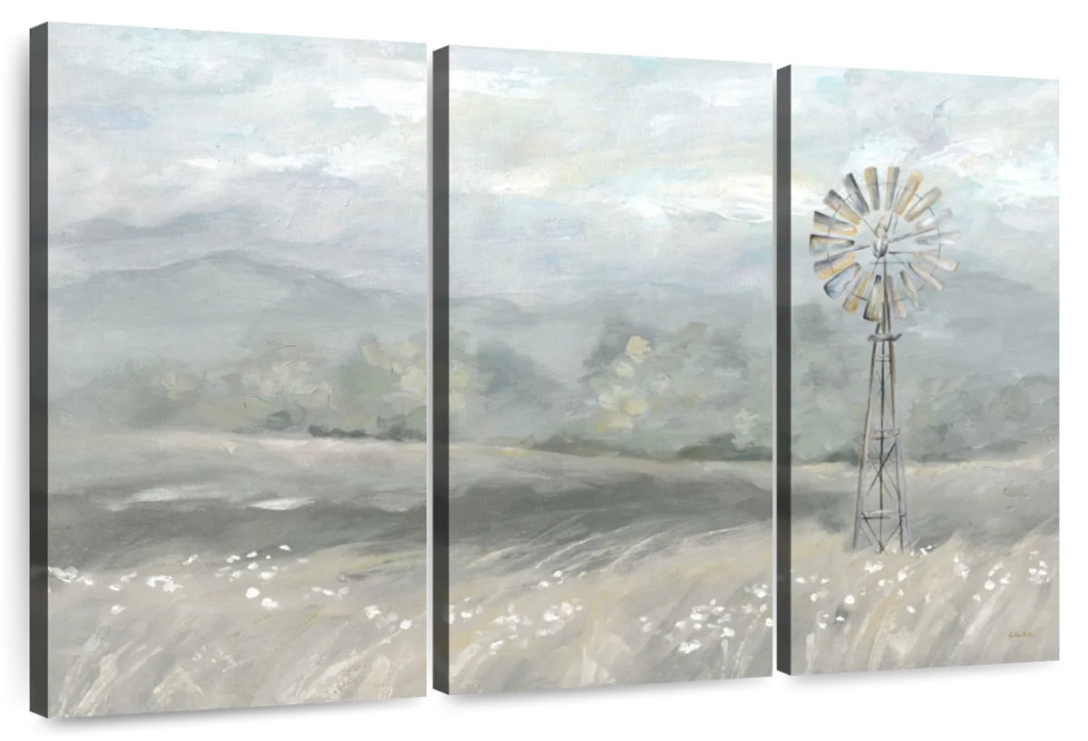 Ebern Designs Lilie Country Meadow Windmill Landscape Neutral - Wayfair ...