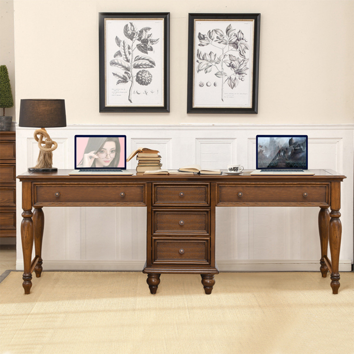 Rite Treasure Brown Rectangular Solid Wood desks | Wayfair