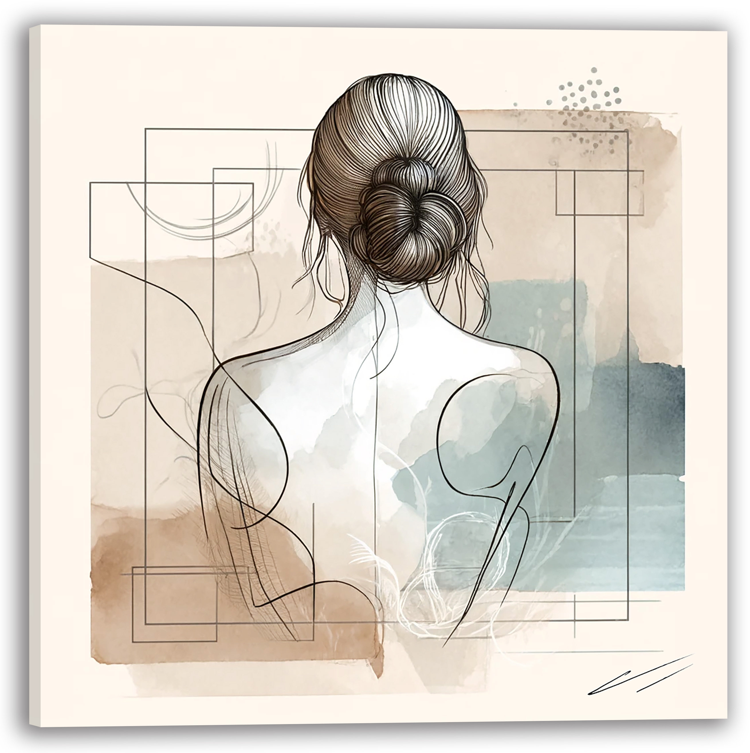 House of Hampton® Modern Serenity Back View Line Art - Wrapped Canvas ...