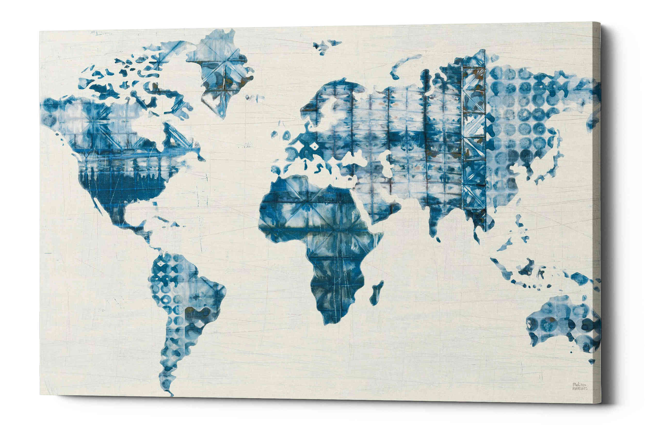 Dakota Fields Kanari Map Indigo by Melissa Averinos - Wrapped Canvas ...