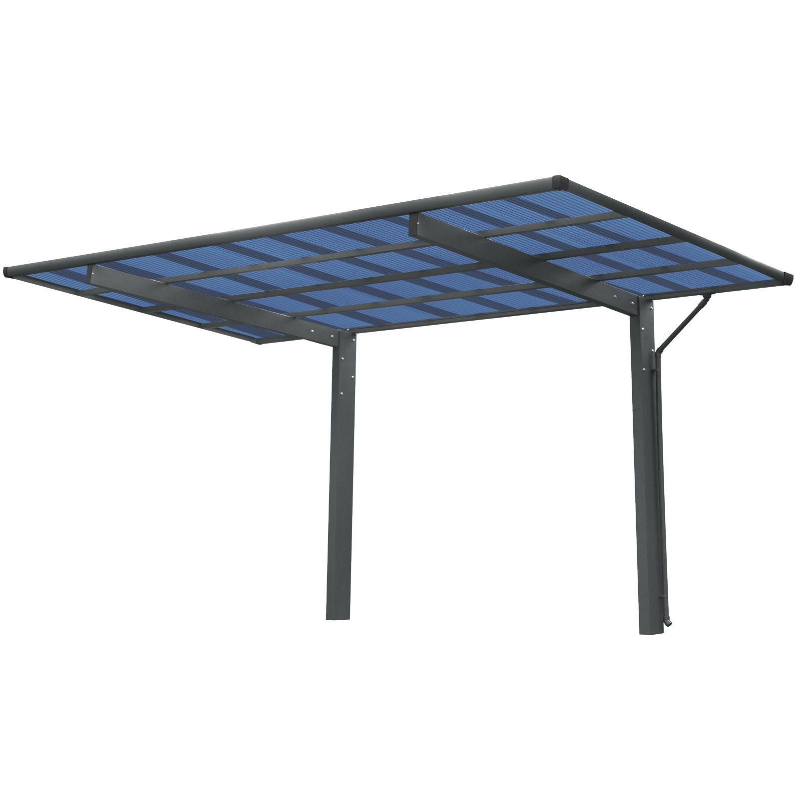 HOA.WWC Arcadia 9' W X 17' D Wave 5000 Single Carport Aluminum Metal ...