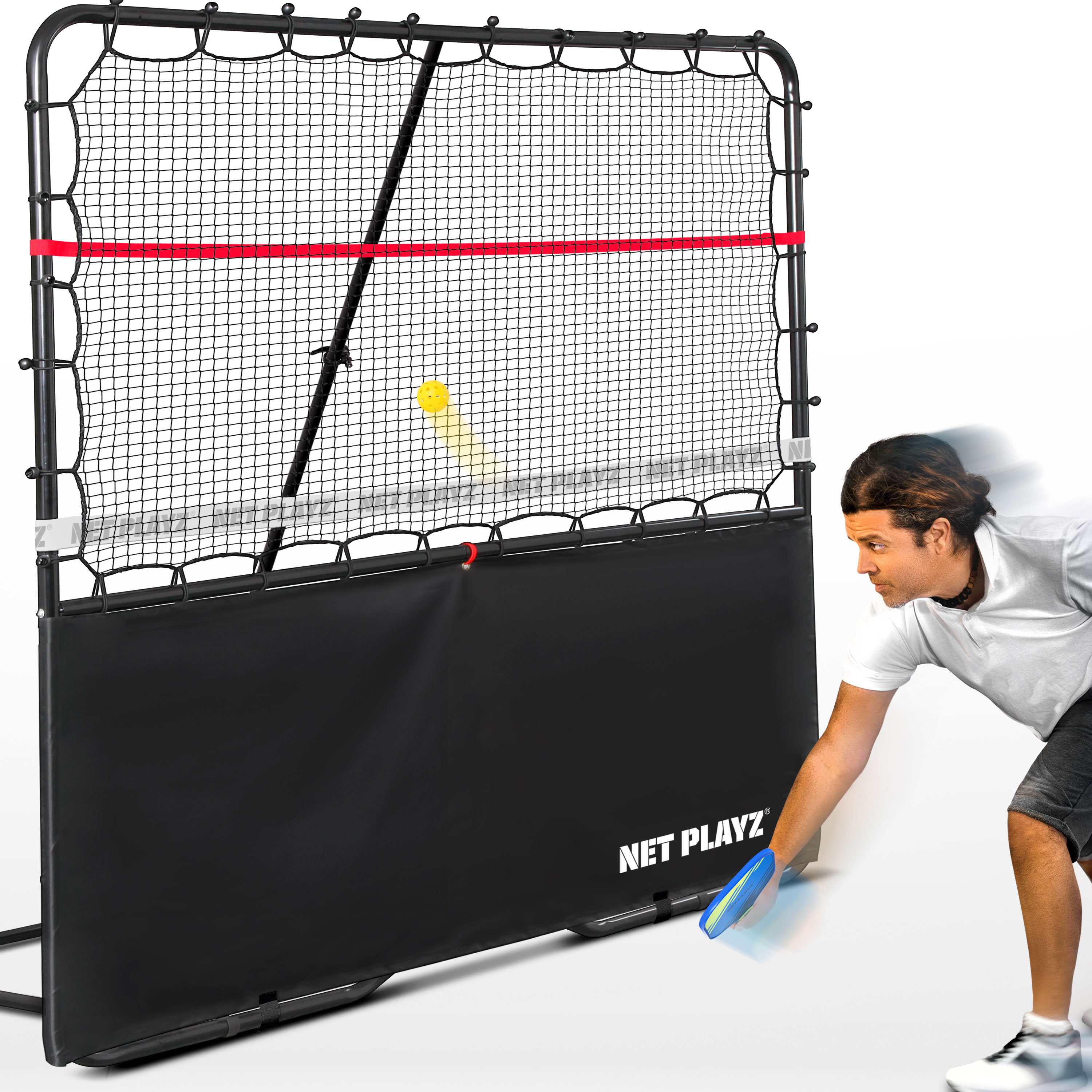 Net Playz Pickleball Rebounder Training Aid, Adjustable Angle Easy ...