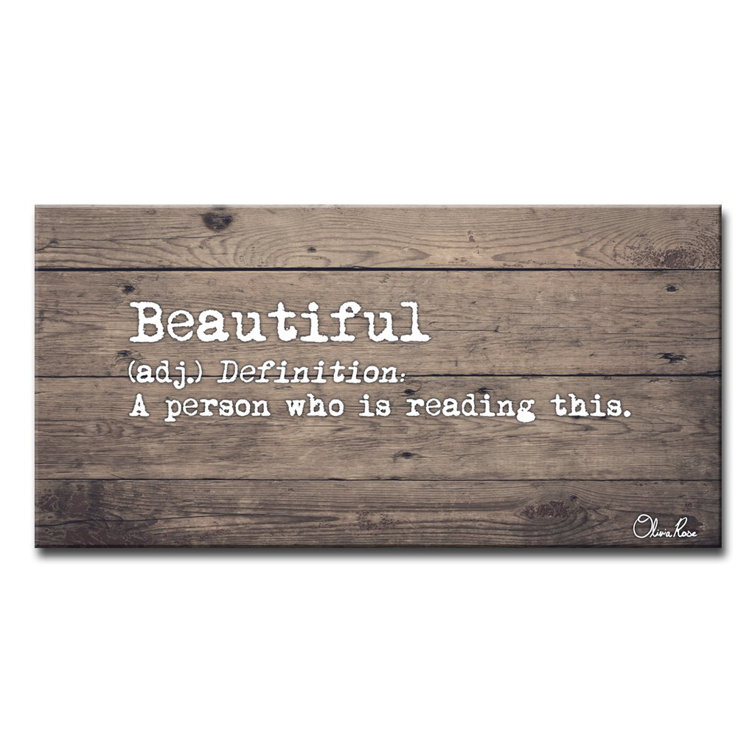Wrought Studio Rustic Dictionary Define Beautiful by Olivia Rose ...