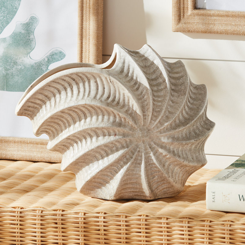 Beachcrest Home™ Nautilus Handmade Clay Table Vase | Wayfair