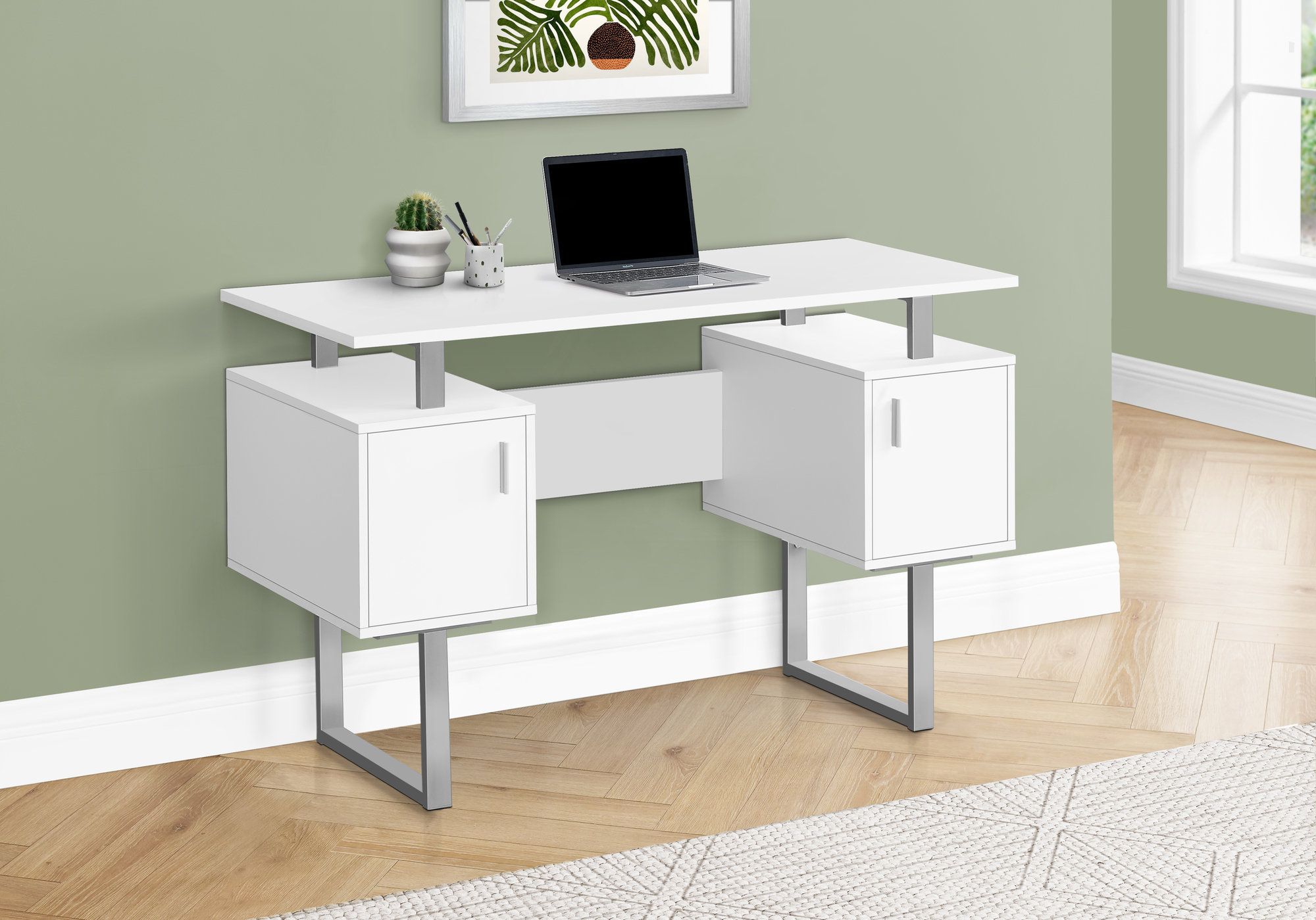 Latitude Run® Computer Desk, Home Office, Laptop, Storage, 48"L, Work ...