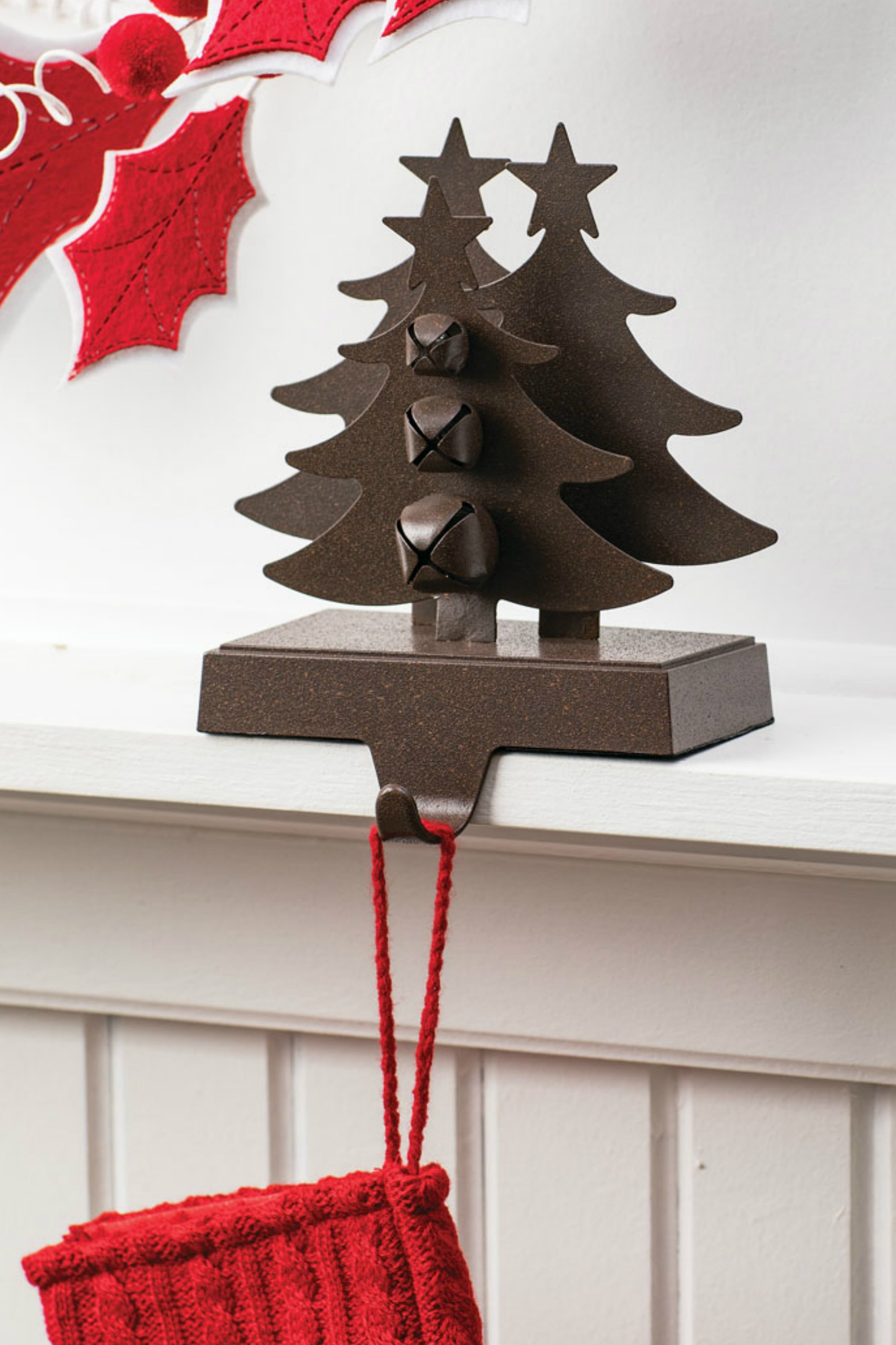 The Holiday Aisle® Windley Allo Tree with Bell Stocking Holder ...