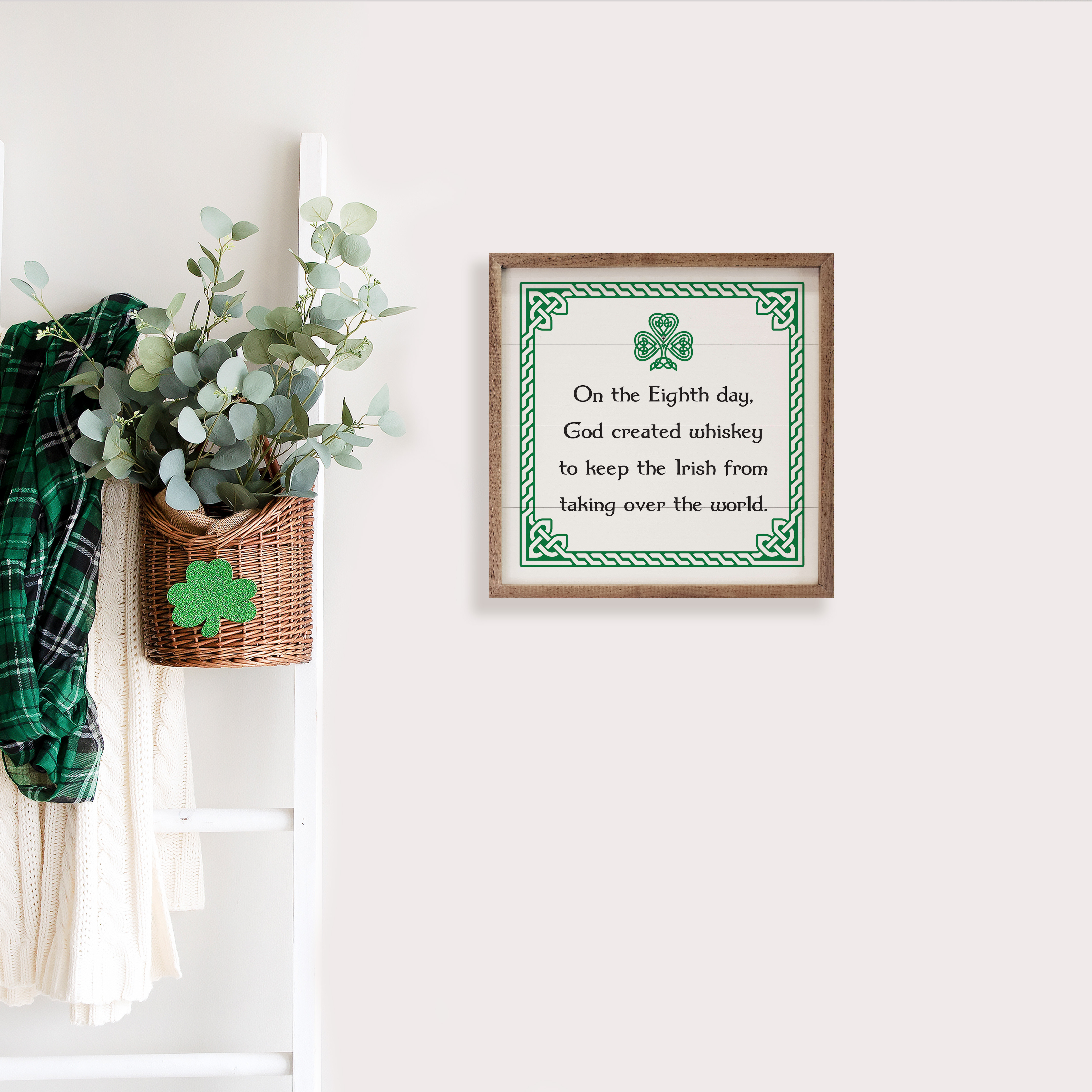 The Holiday Aisle® God Created Whiskey Border White | Wayfair