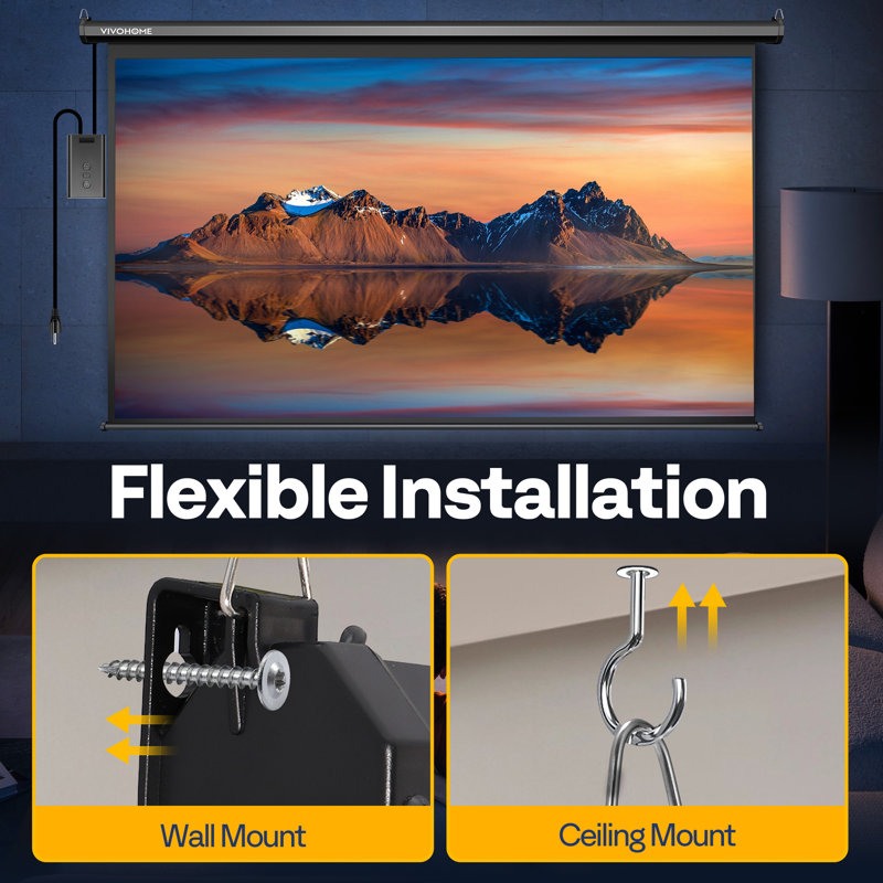 VIVOHOME 16:9 84 Inch Electric Projector Screen with Remote | Wayfair