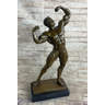 Charlton Home® Bodybuilder Muscle Iron Man Athlete Bronze Statue ...