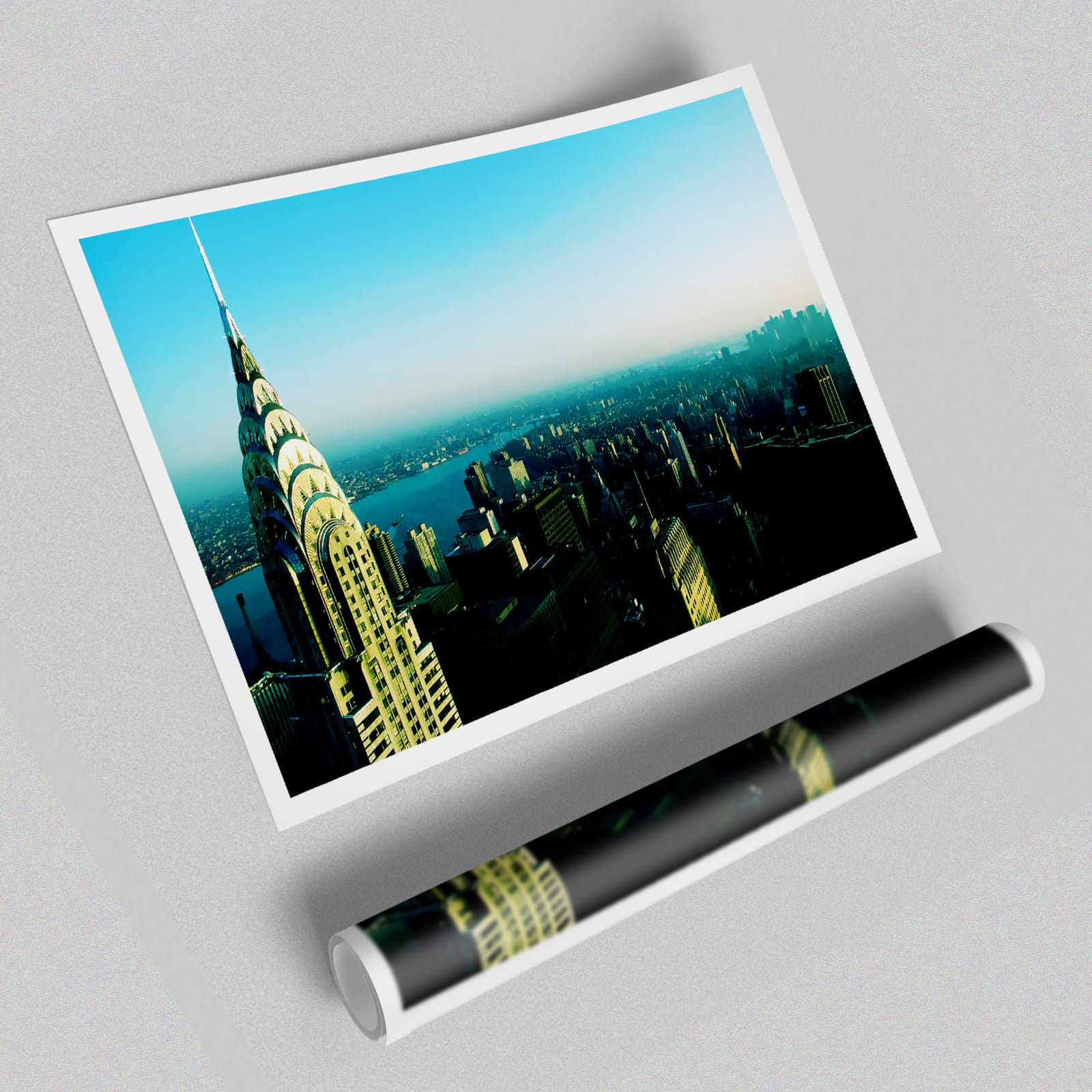 East Urban Home 'NYC Empire State Blue Architecture' - Unframed ...