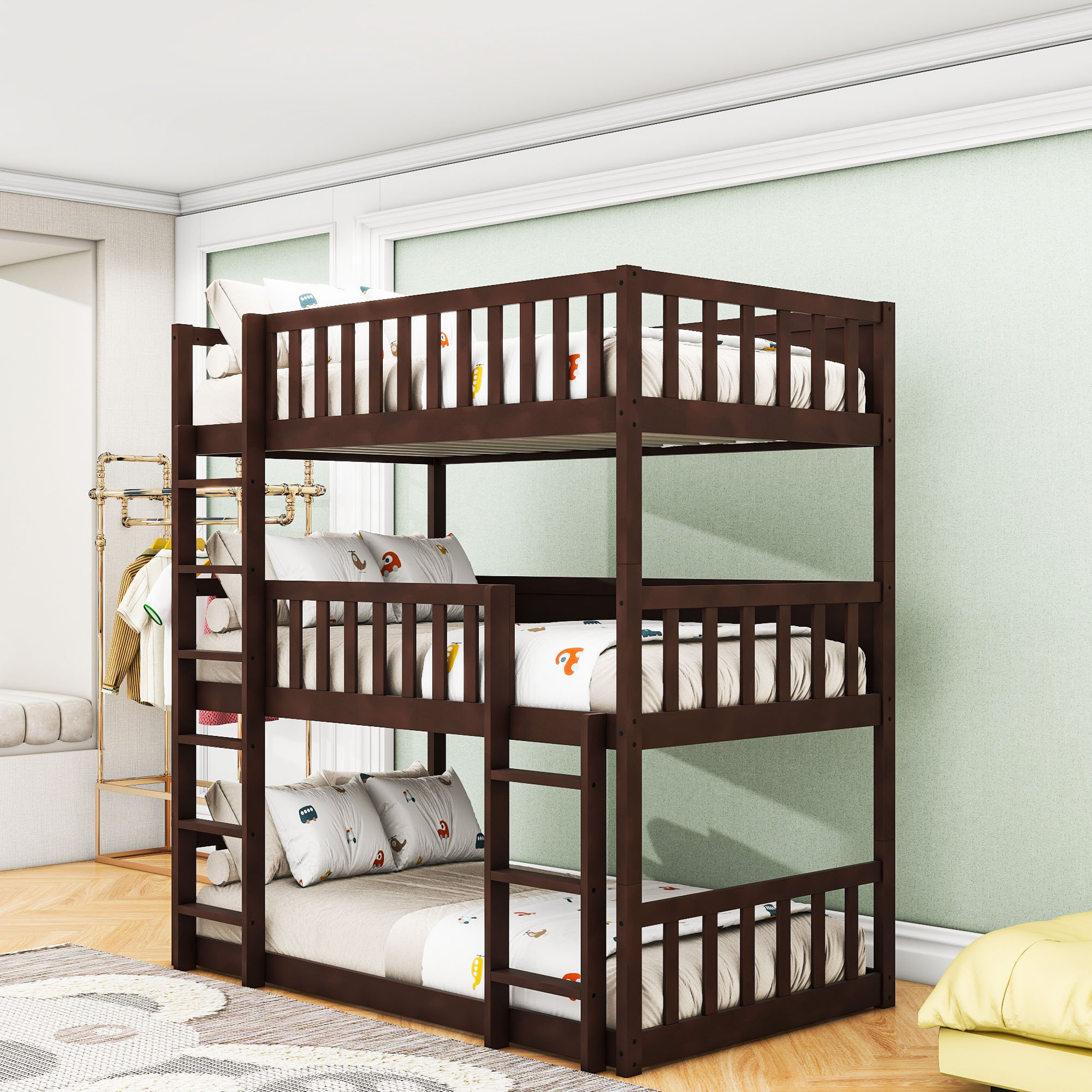 Harriet Bee Lexum Twin Size Modern Bunk Bed With Detachable Feature And ...
