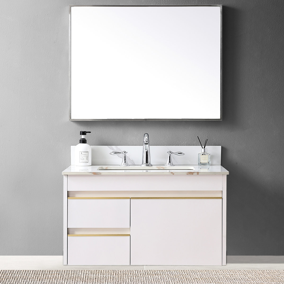 Latitude Run® 31Inch Bathroom Vanity Top Gold, Sintered Stone ...