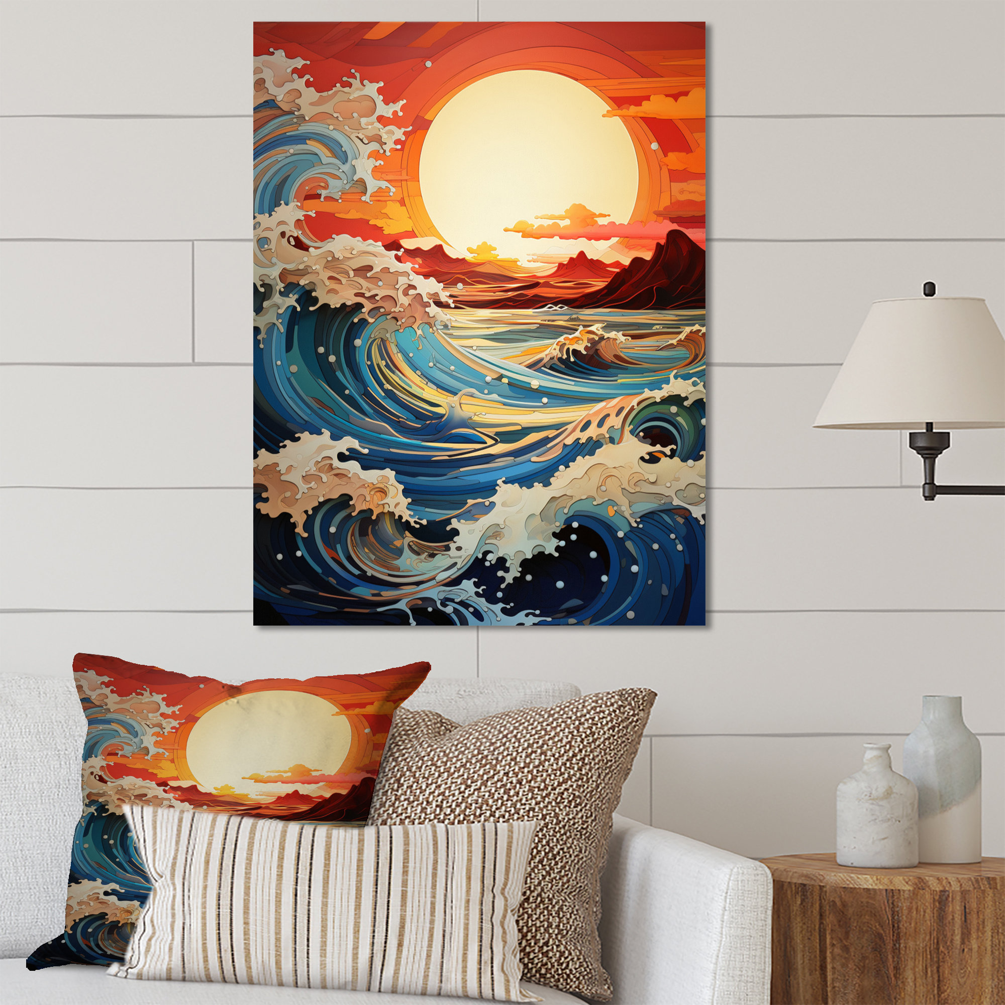 Highland Dunes Coastal Sunrise Reflections Papercut I - Landscape ...